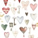 Watercolor Heart Vintage Valentines Day Key Cute Bear Character Love ...