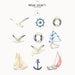 Watercolor Nautical Clipart Seagulls Png Sailing Ship Anchor Clip Art ...