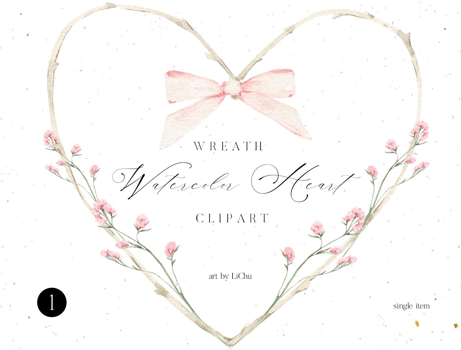 Watercolor Heart Wreath Wildflowers Floral Valentines Day | Etsy