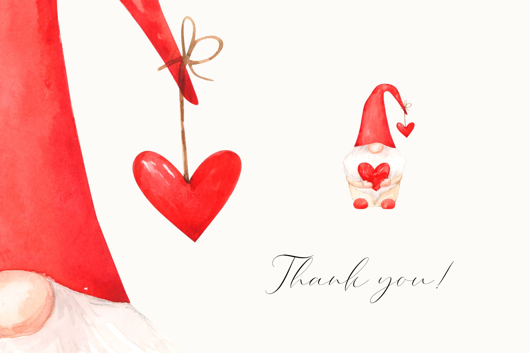 Watercolor Gnomes Clipart Scandinavian Valentines Day Cute - Etsy