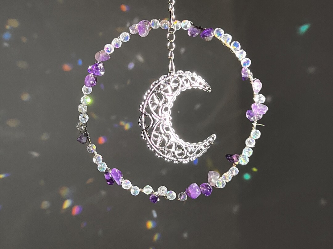 Crystal Hanging Mobile. Crystal and Garden Outdoor Gifts. Handmade - Etsy