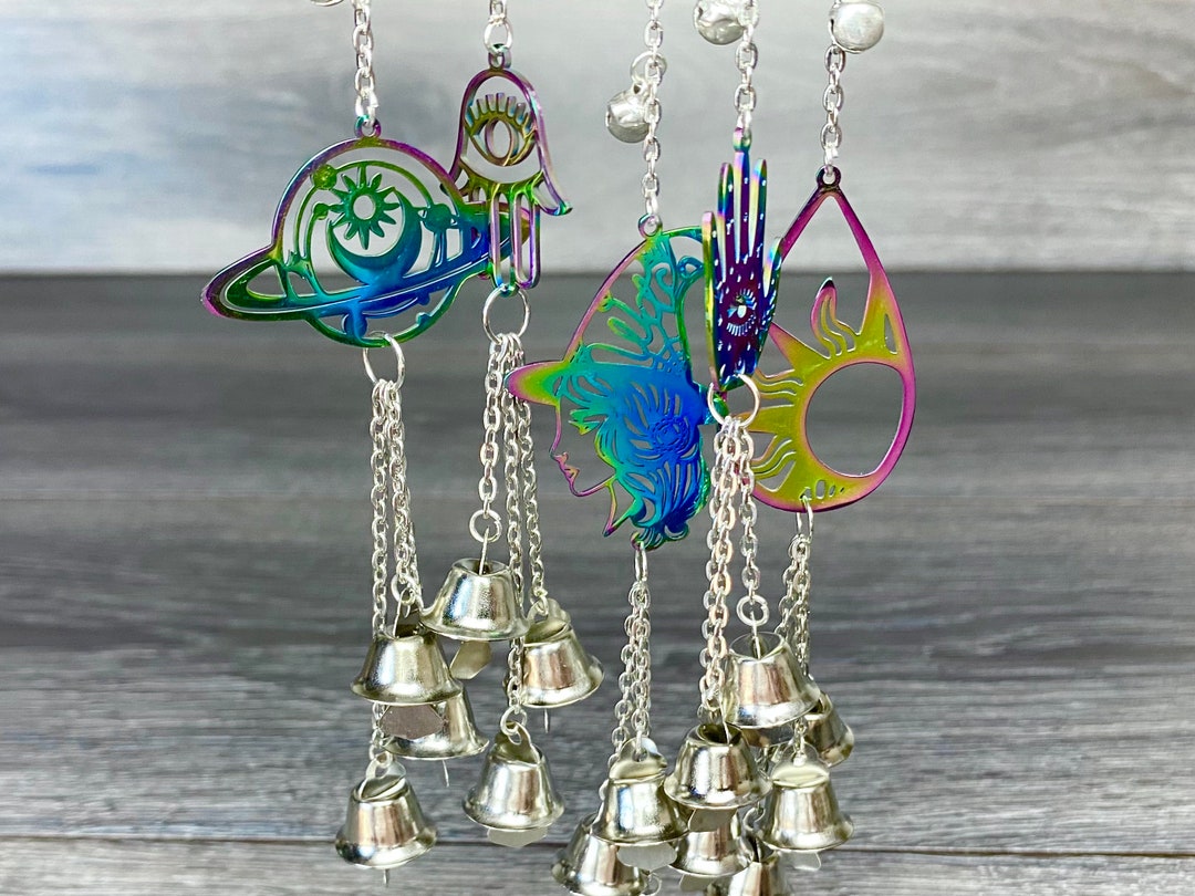 Hanging Rainbow Bells - Rainbow Stainless Steel Bells - Etsy