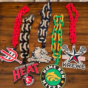 Custom 3D Printed Sports Fan Chain: Oversized Team Turnover Logo ...