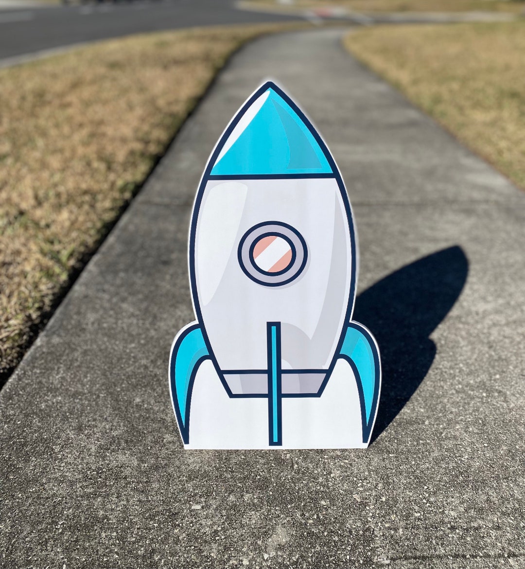 Rocketship Character Prop Kids Birthday Party Decoration Ideas Cutouts ...
