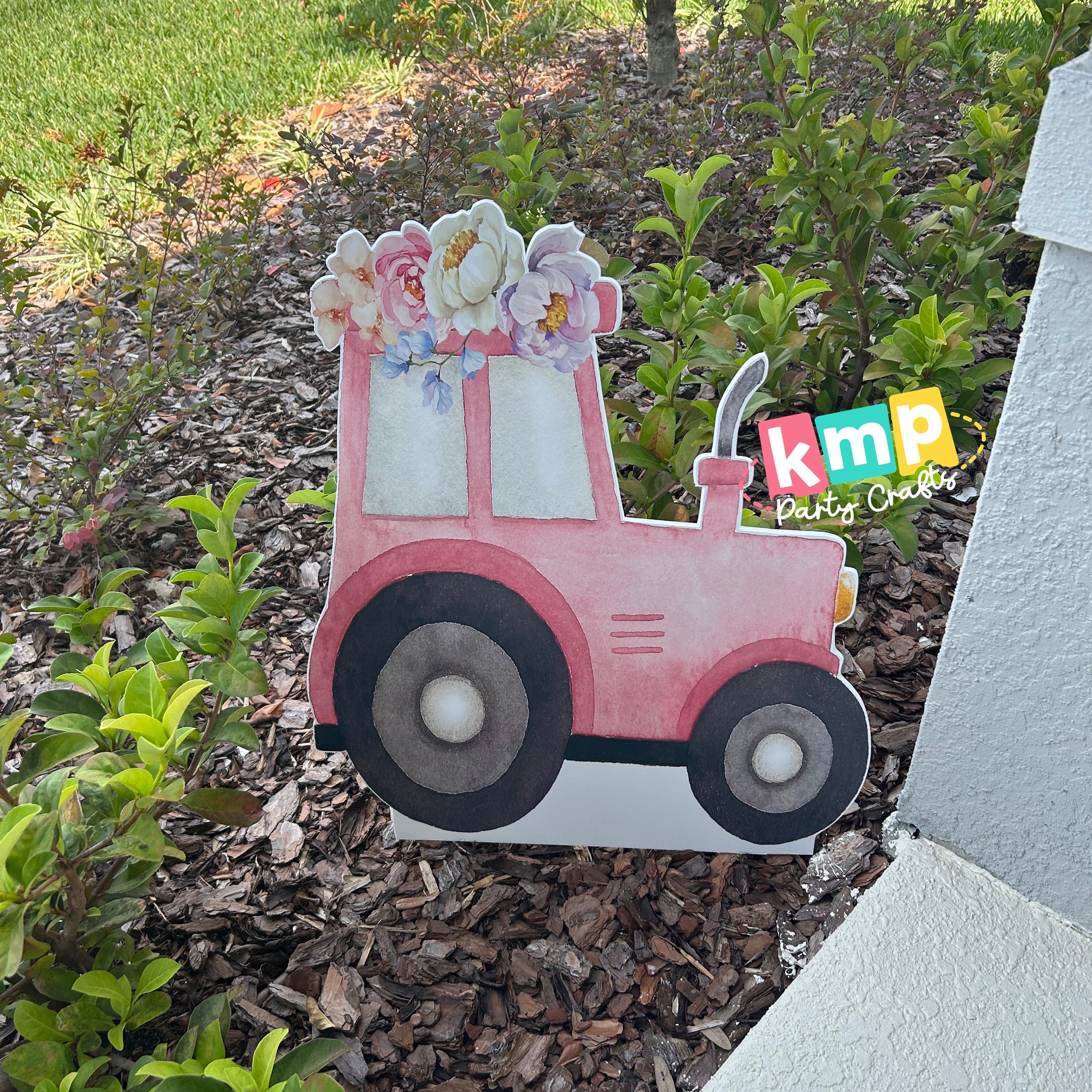 Pink Tractor Character Prop Kids Birthday Party Decoration Ideas ...