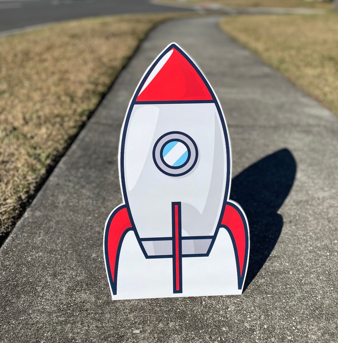 Rocketship Character Prop Kids Birthday Party Decoration Ideas Cutouts ...