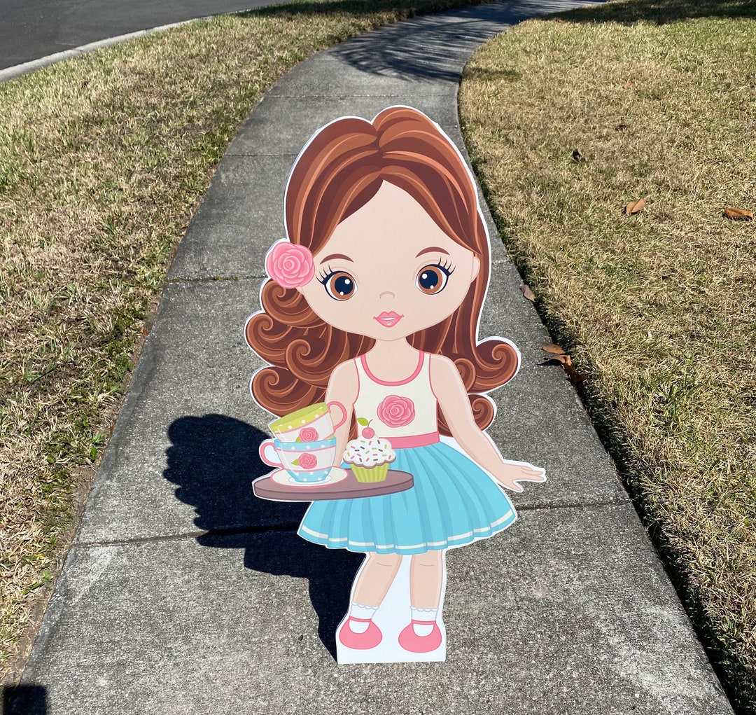 Tea Party Girl Character Prop Kids Birthday Party Decoration Ideas ...