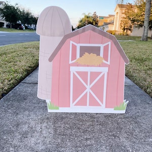 Pink Farm Standee Farm Character Prop Kids Party Decoration Ideas ...