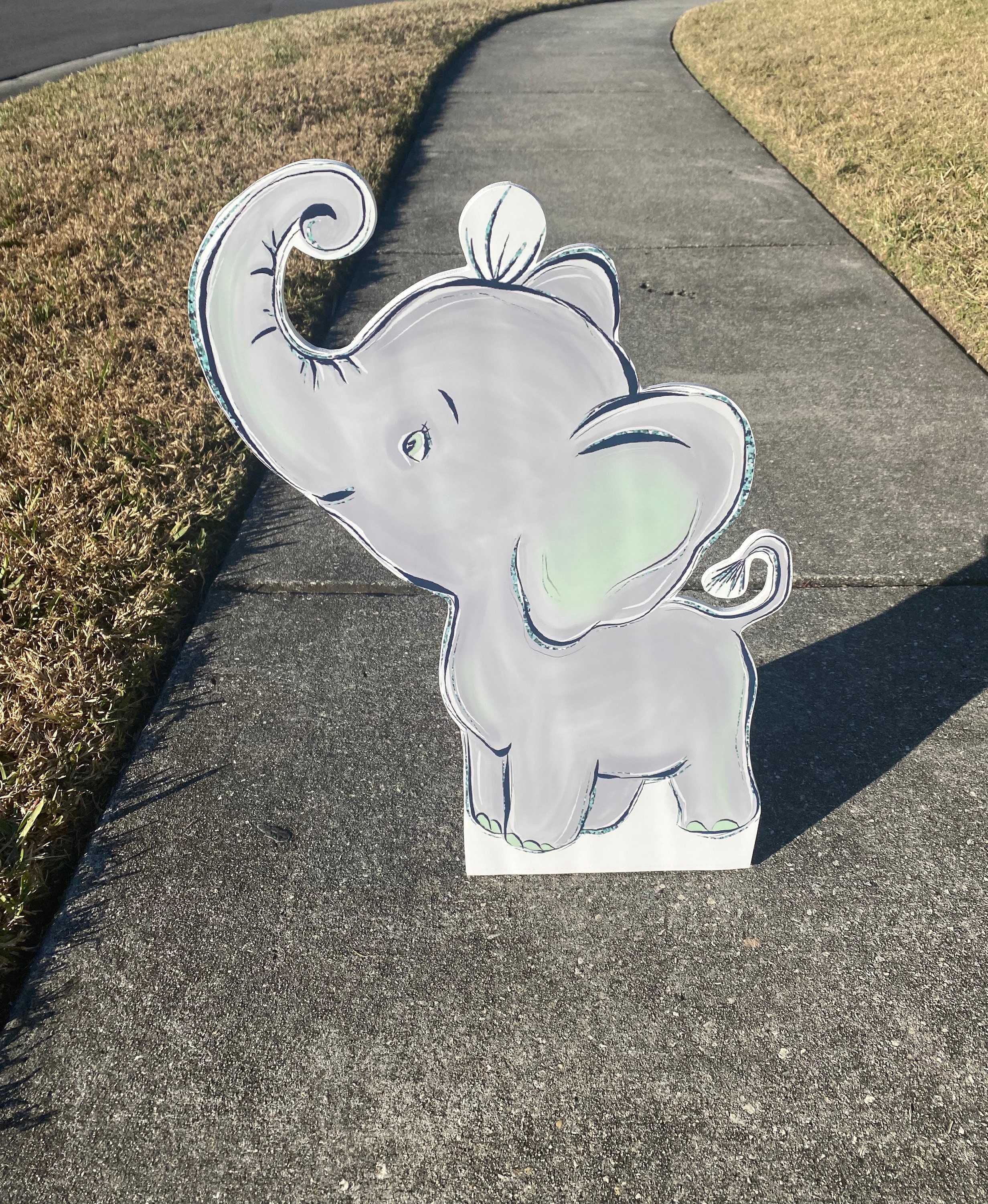 Blue Elephant Standee Baby Shower Character Prop Kids Party Decoration ...