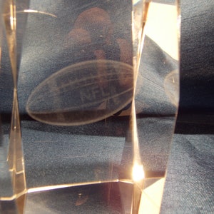 Holographic NFL Football Glass Paperweight in Original Box - Etsy