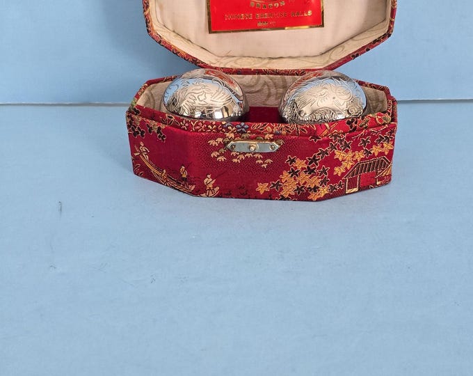Vintage Chinese Exercise Balls in Fabric Case - Etsy