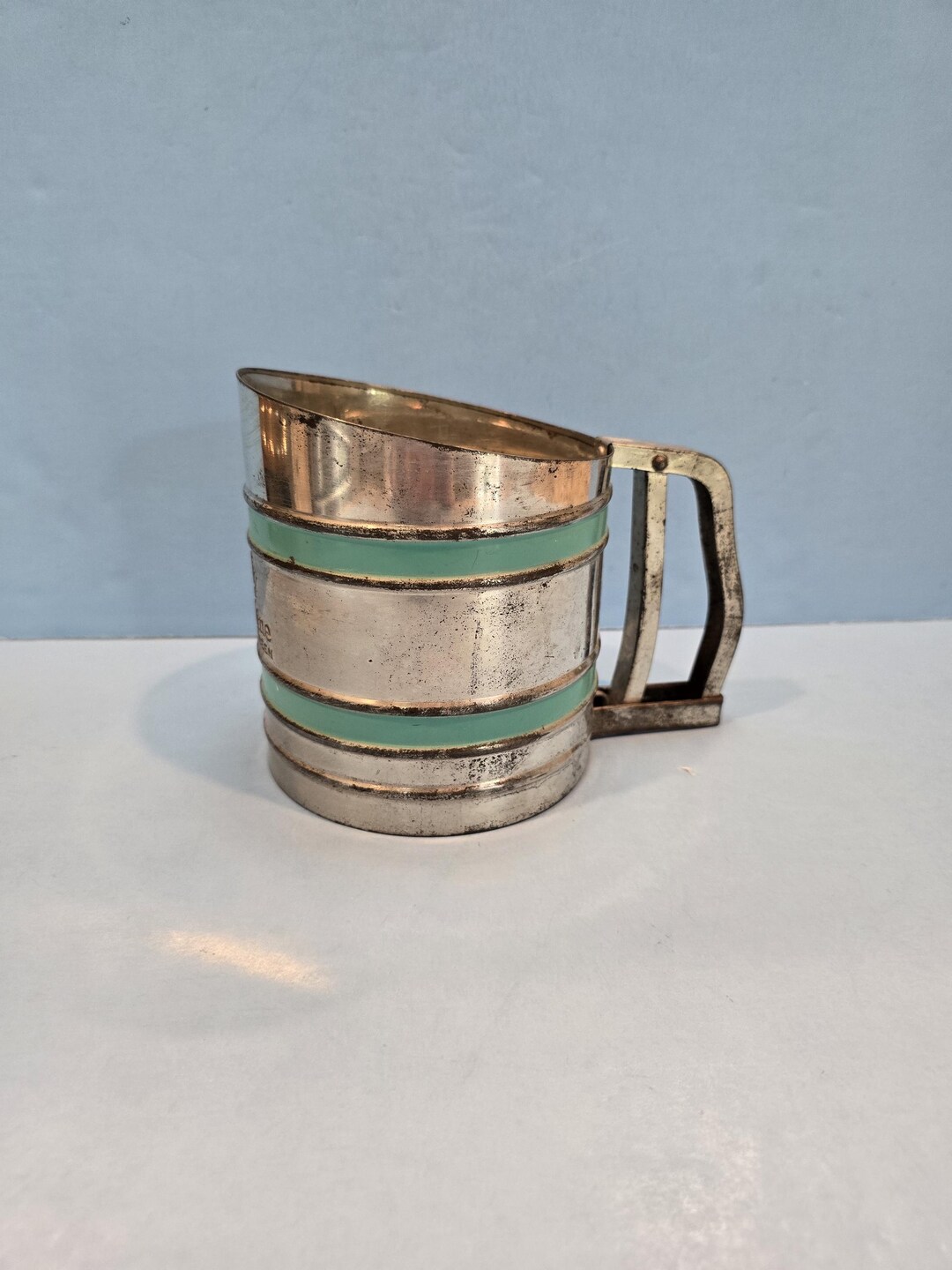Vintage Flour Sifter Foley Sift Chine Turquoise Bands - Etsy