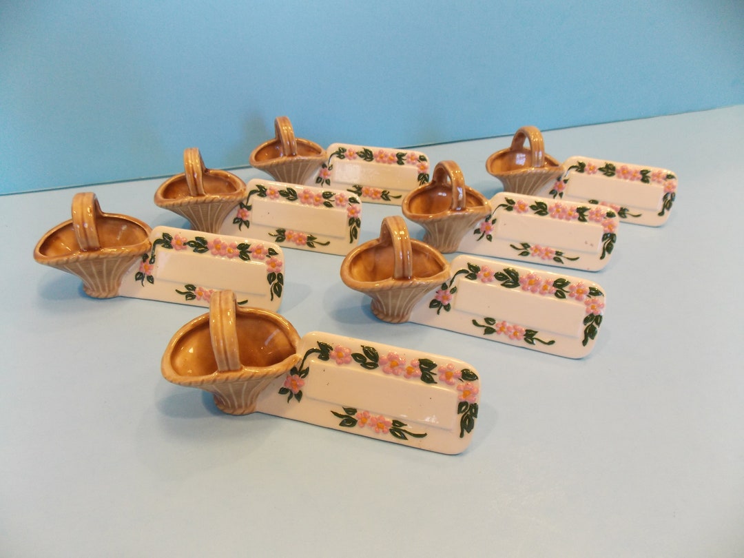 Vintage Porcelain Place Markers - Etsy