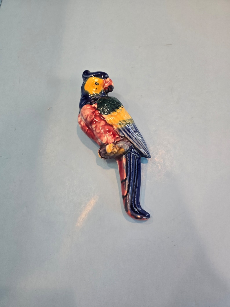 Vintage Pottery Parrot Wall Pocket - Etsy