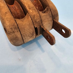 Antique Block and Tackle Pulley Wood and Metal - Etsy