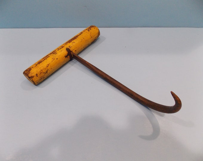 Vintage Hay Bale Hook Old Yellow Paint - Etsy