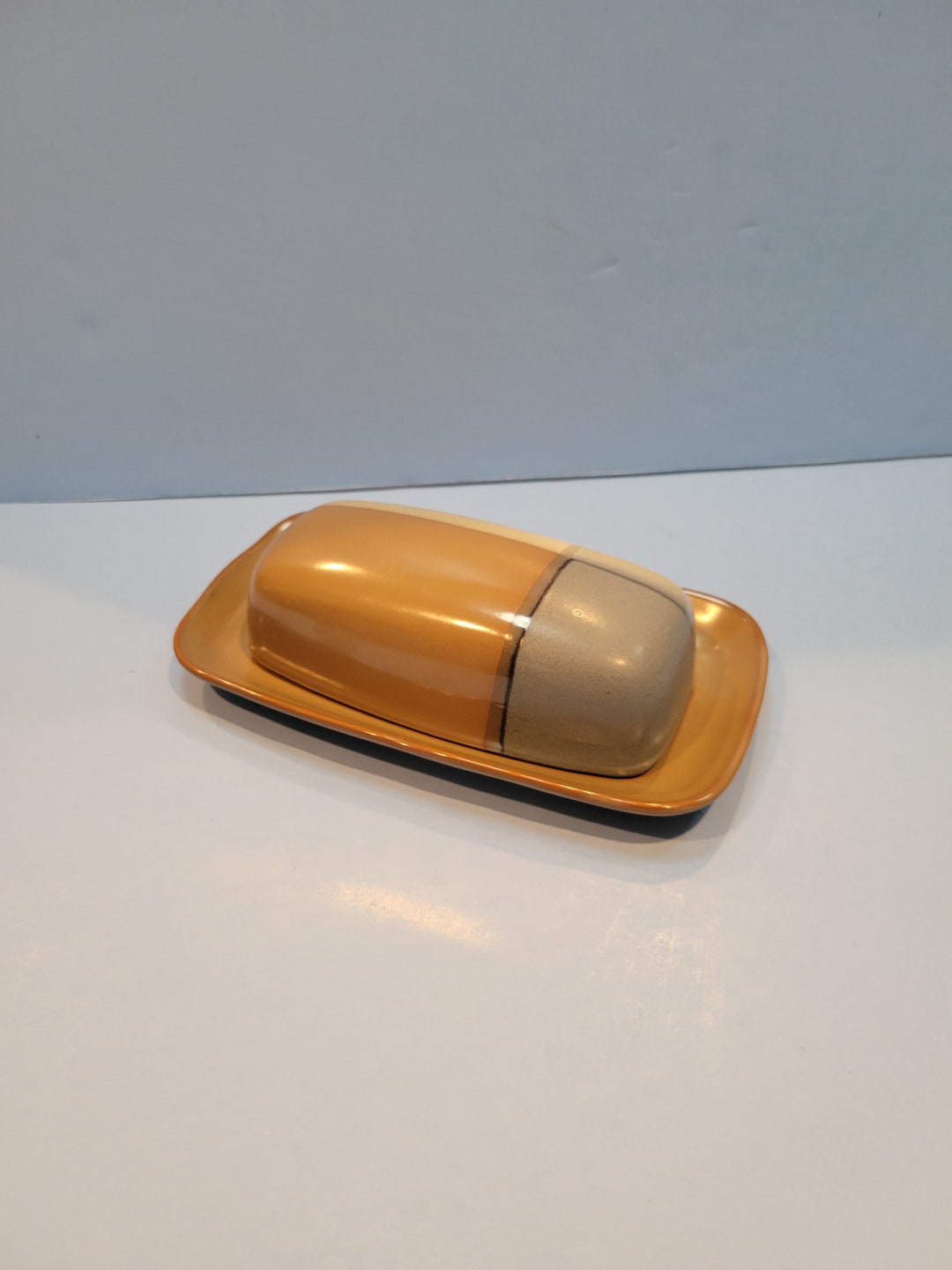 Sango China Butter Dish Canyon Gold Dust Blue - Etsy