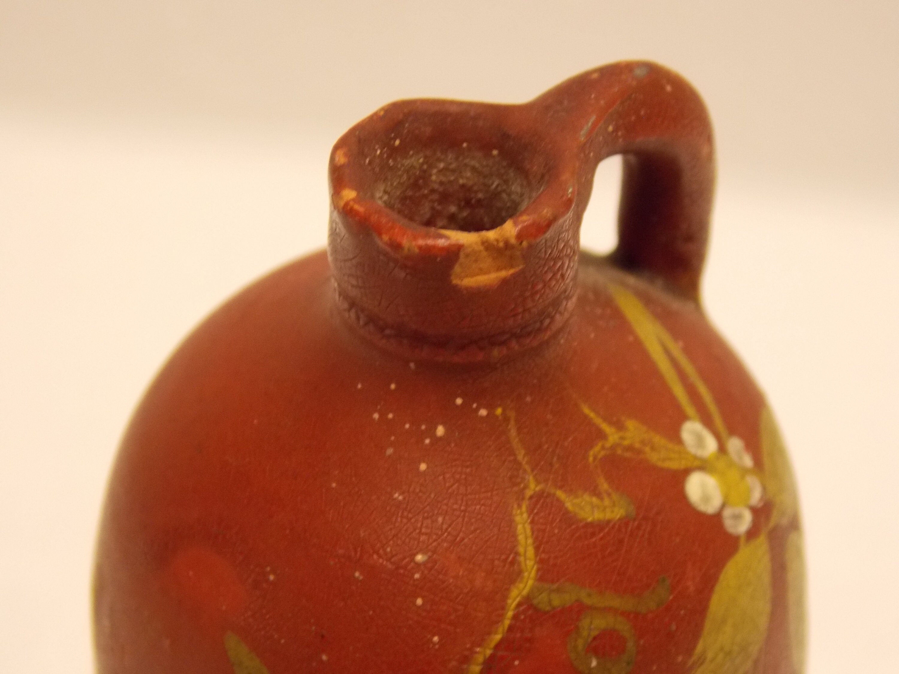 Antique Redware Miniature Jug Hand Painted Floral Decoration | Etsy