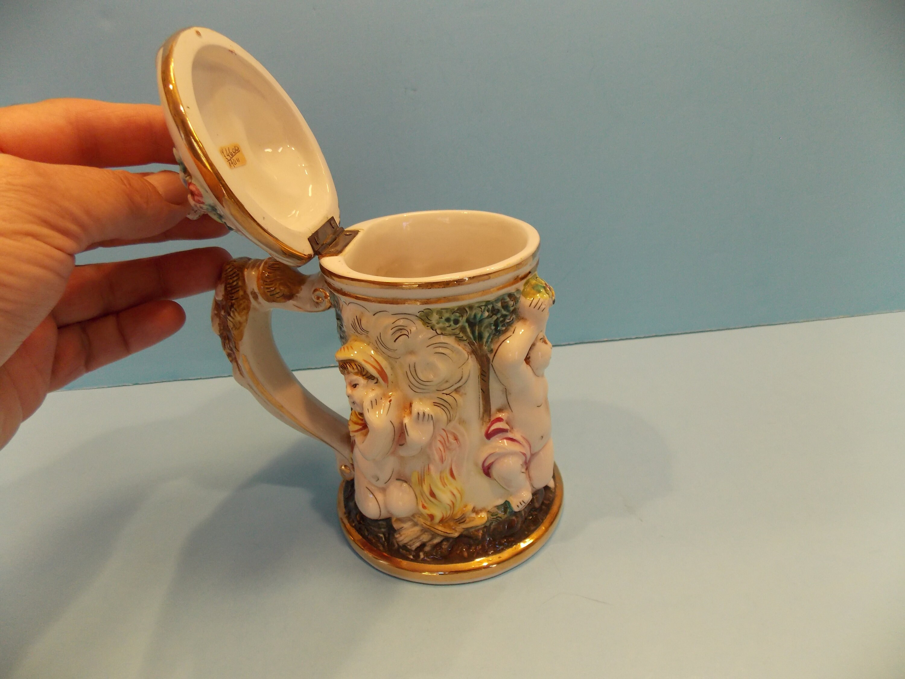 Vintage R. Capodimonte Lidded Stein - Etsy