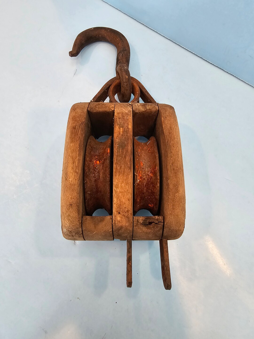 Antique Block and Tackle Pulley Wood and Metal - Etsy
