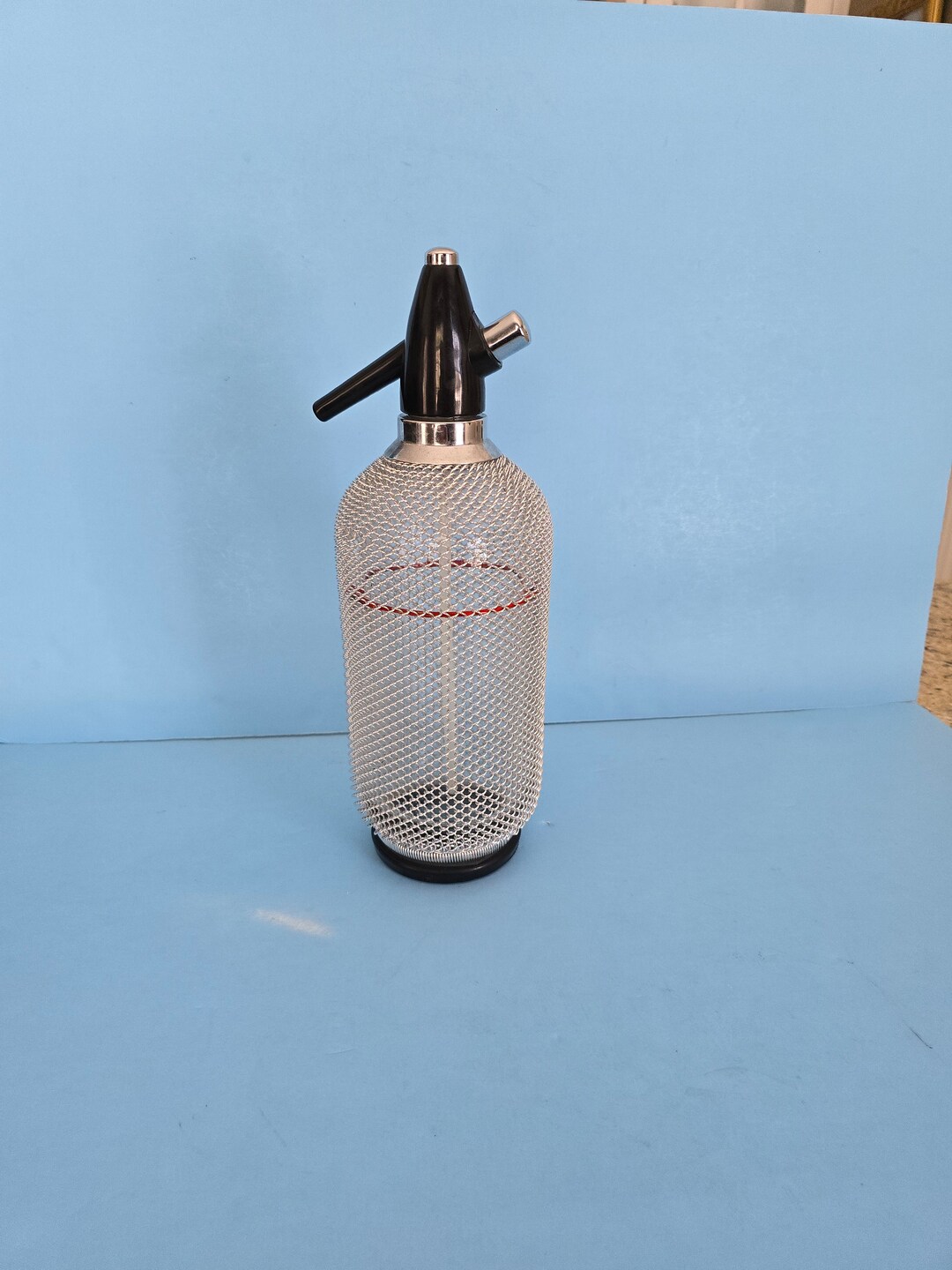 Vintage Wire Mesh Seltzer Water Bottle - Etsy