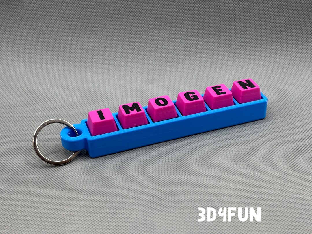 Keyboard Fidget Name Tag | Bag Tag | School Bag Tag (silent Keys) - Etsy