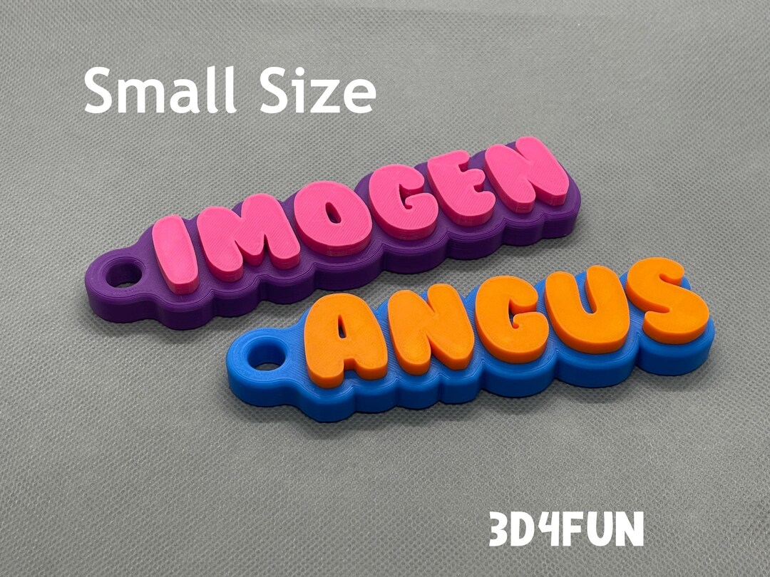 Bubblegum Name Tag - Small Sized Version (personalised) - Etsy Australia