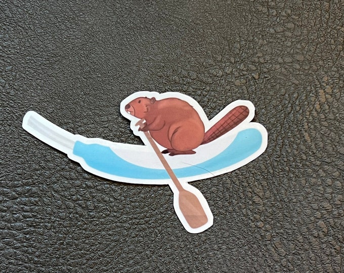 Beaver on a Cooter Canoe Waterproof Sticker- Funny Nurse Sticker - Etsy