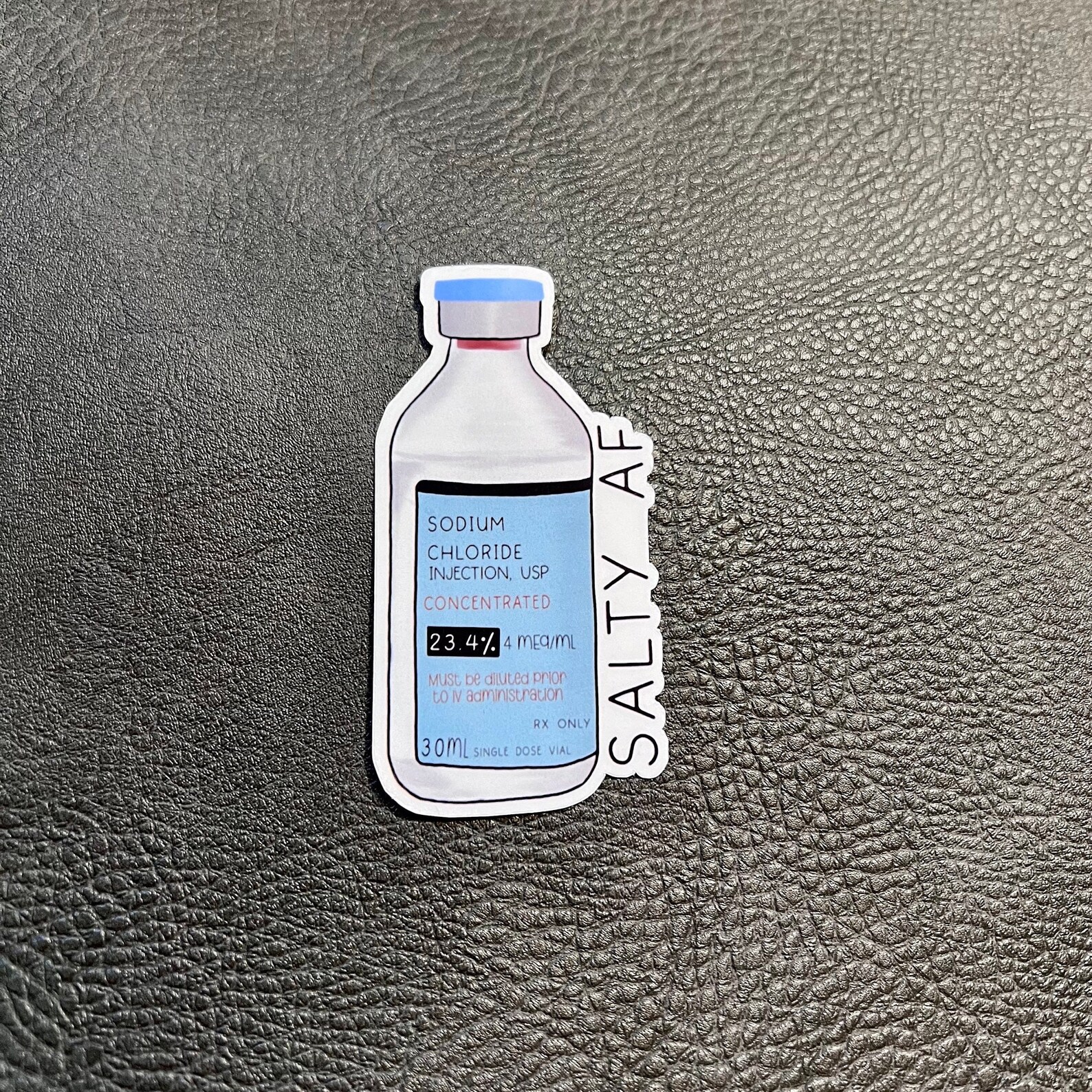 Salty AF Sodium Vial Funny ICU Nurse Sticker - Etsy