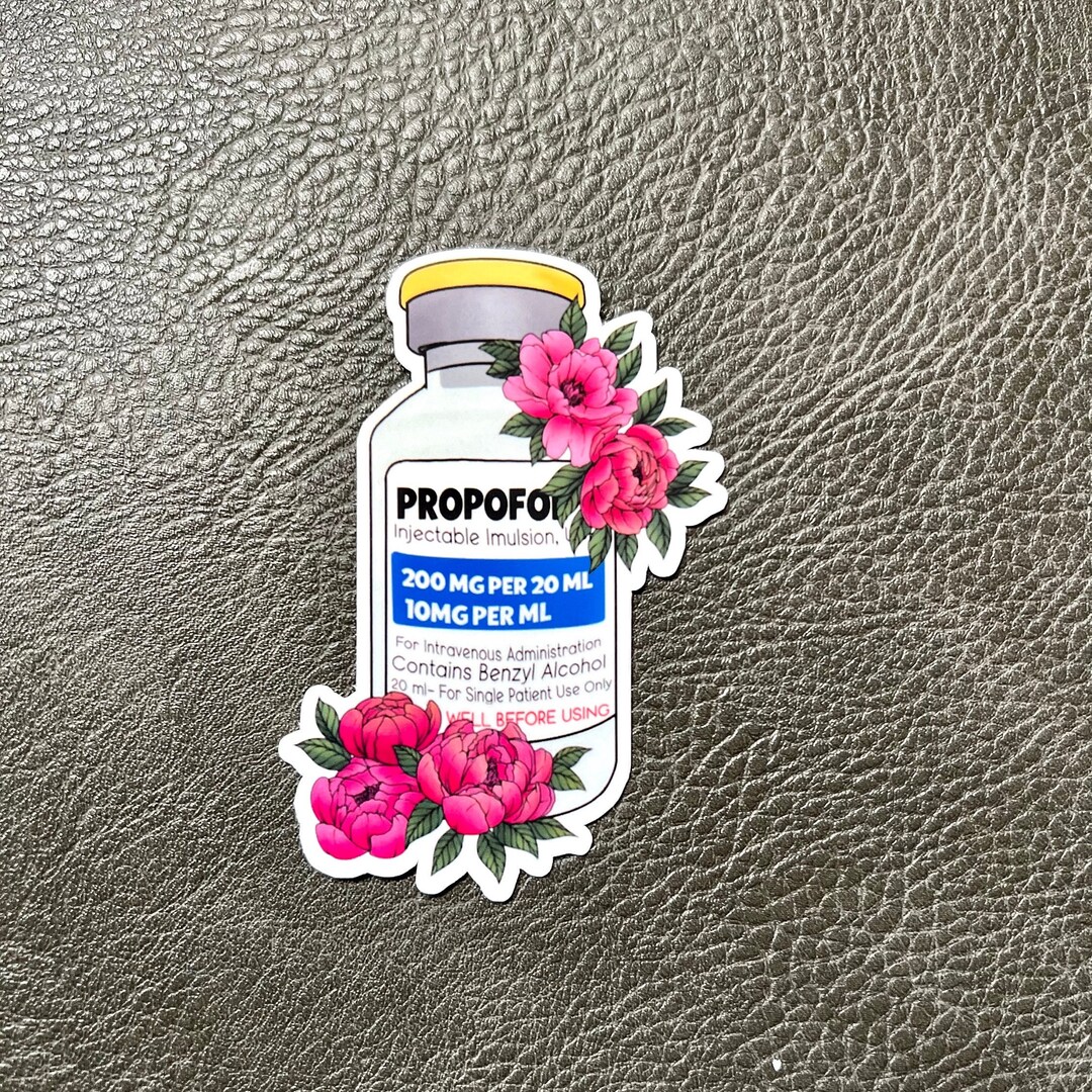 Pretty Propofol- Propofol Sticker With Peonies- Cute Critical Care ...