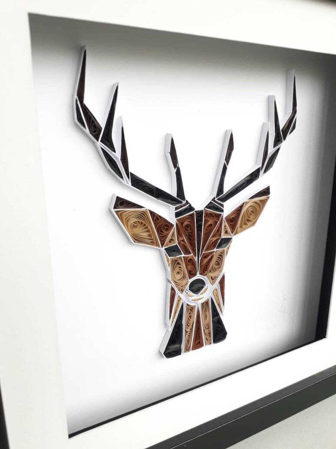Geometric Deer paper quilling art | Etsy