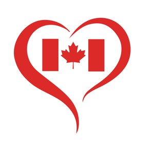 Canadian Flag Canada Flag Open Heart Instant Download SVG - Etsy