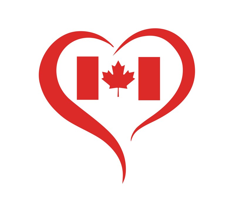 Canadian flag canada flag open heart Instant Download SVG | Etsy
