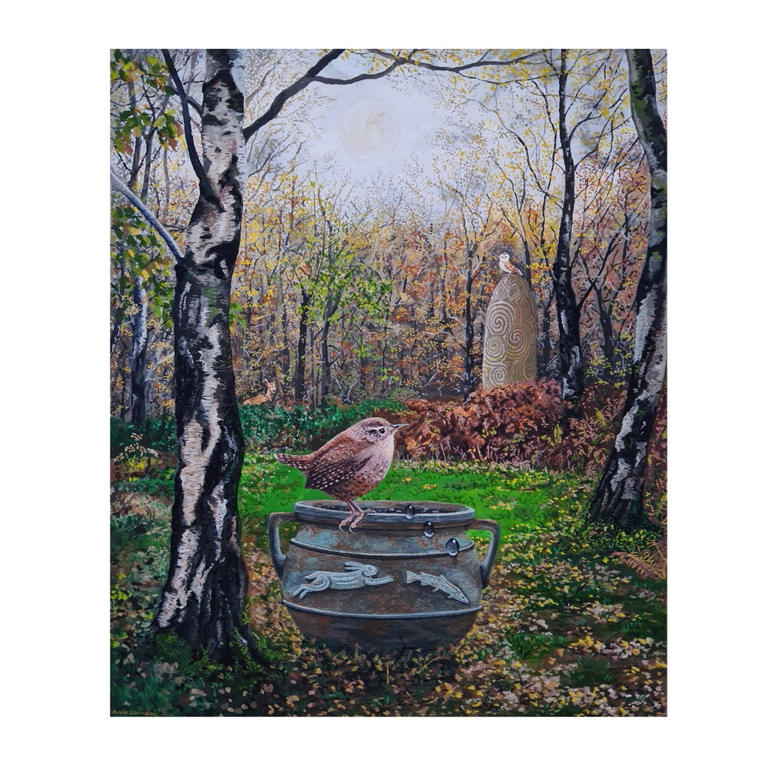 The Cauldron and the Wren Original Painting, Taliesin, Celtic Mythology ...