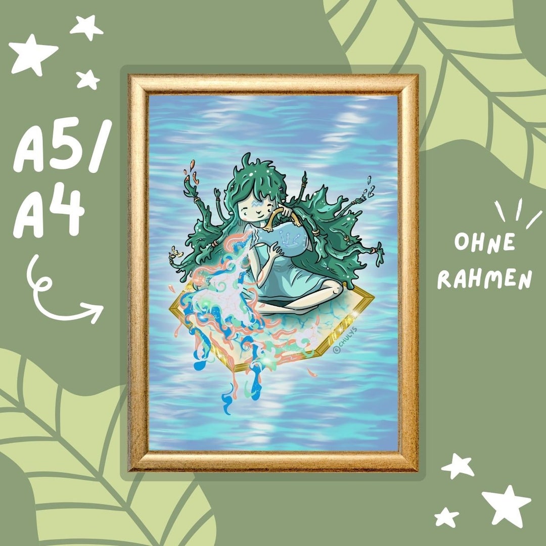 A5 / A4 Zodiac Aquarius Print on 300g Paper, Matt - Etsy