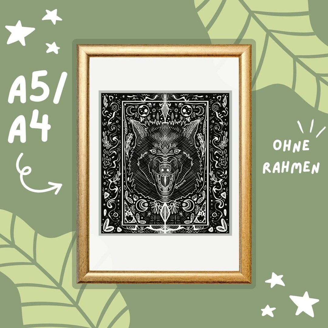 A5 / A4 Growl Print on 300g Paper, Matt - Etsy