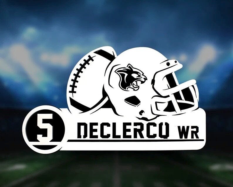 Personalized Football Sign With Name, Number, Position, and Logo - Etsy