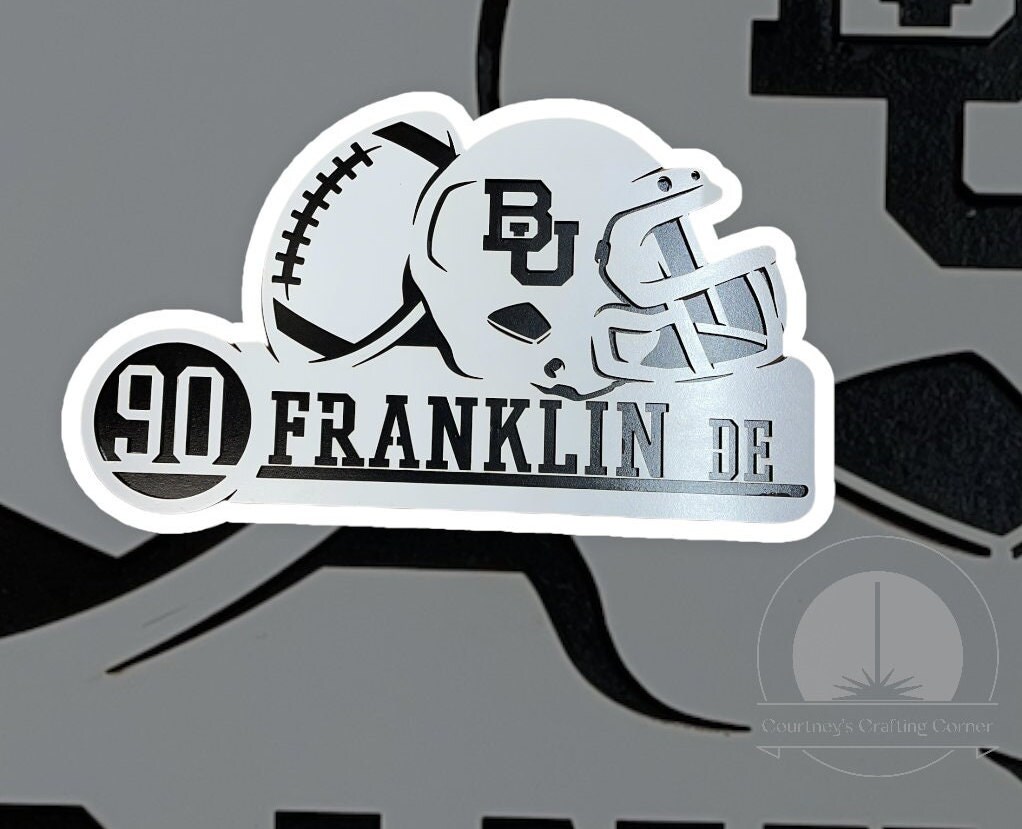 Personalized Football Sign With Name, Number, Position, and Logo - Etsy