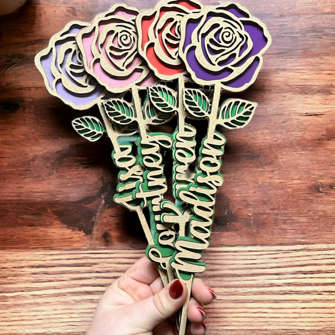 Custom Name Rose Valentines Rose Mothers Day Rose Custom Rose Name ...