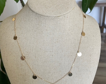 Hand Made Colorful Disc Natural Stones Necklace, Disco Rainbow Colors ...