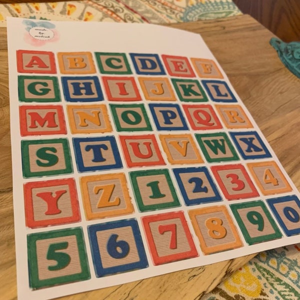 Alphabet Block Stickers - Etsy