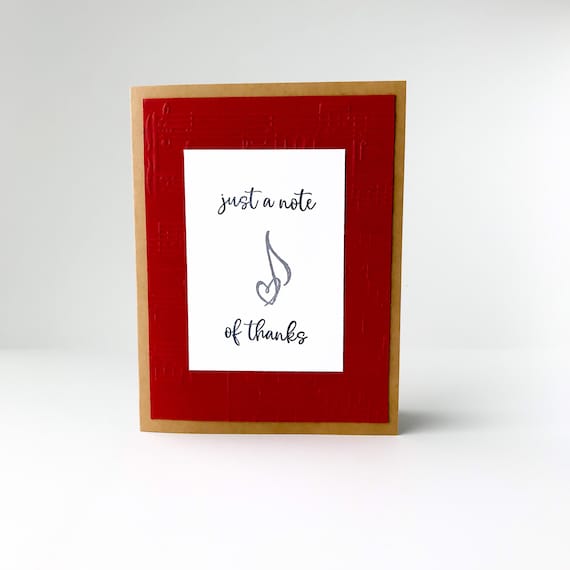 Music Thank You Card Thank You Card for Music Teacher Music | Etsy