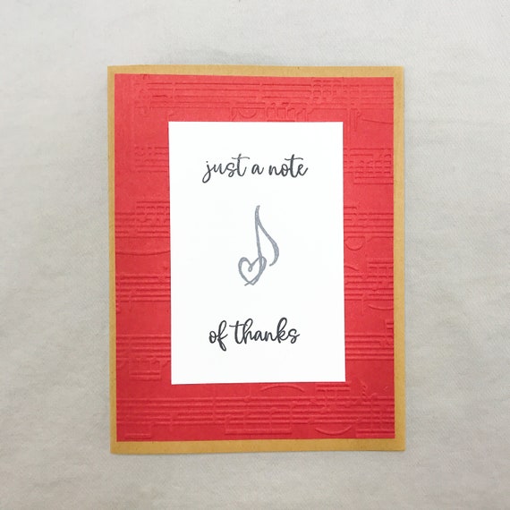 Music Thank You Card Thank You Card for Music Teacher Music - Etsy