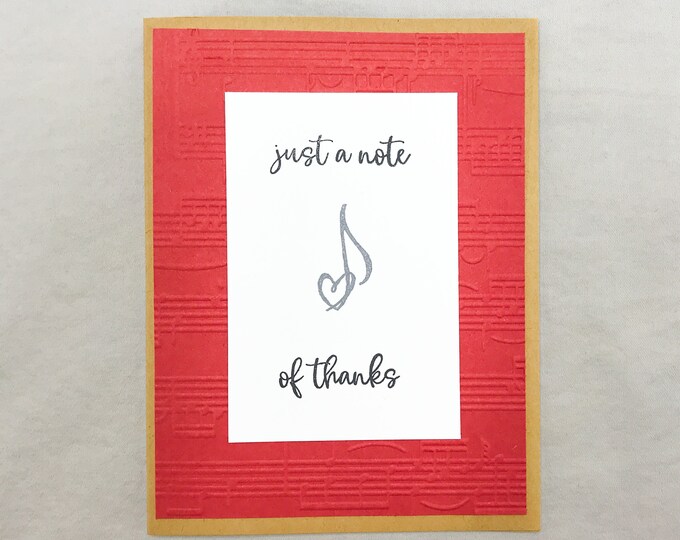 Music Thank You Card Thank You Card for Music Teacher Music - Etsy