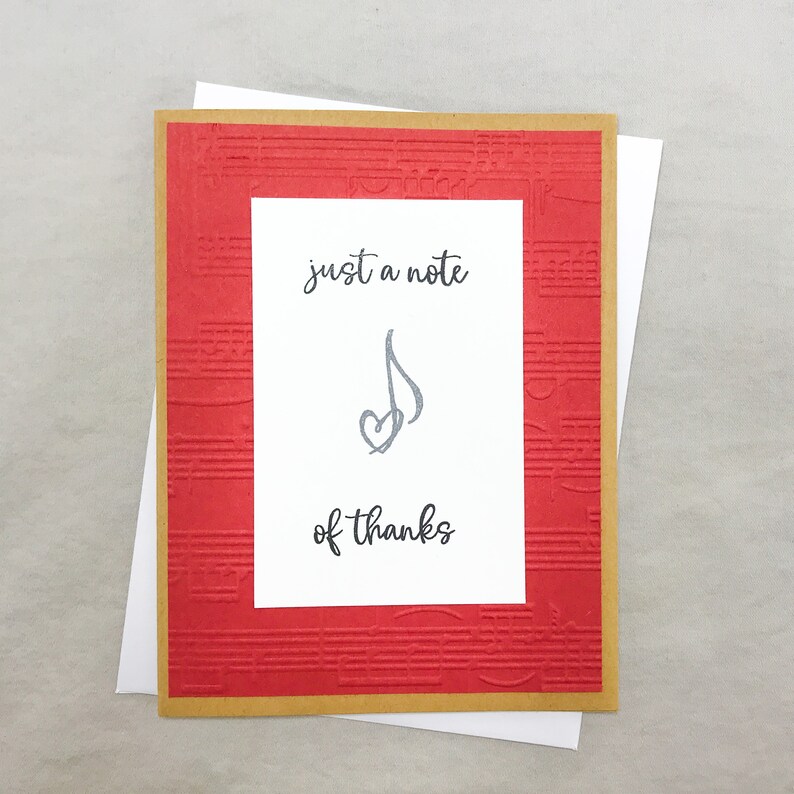 Music Thank You Card, Thank You Card for Music Teacher, Music Note ...