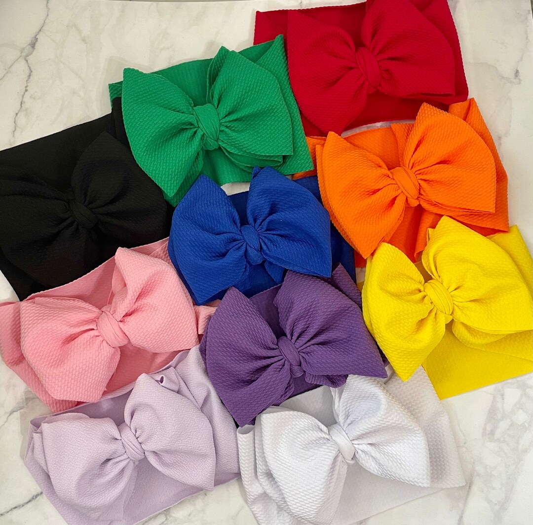 10 Rainbow Baby Bow Bundle, Baby Girl Bow, Headwrap, Clip Bow, Nylon ...