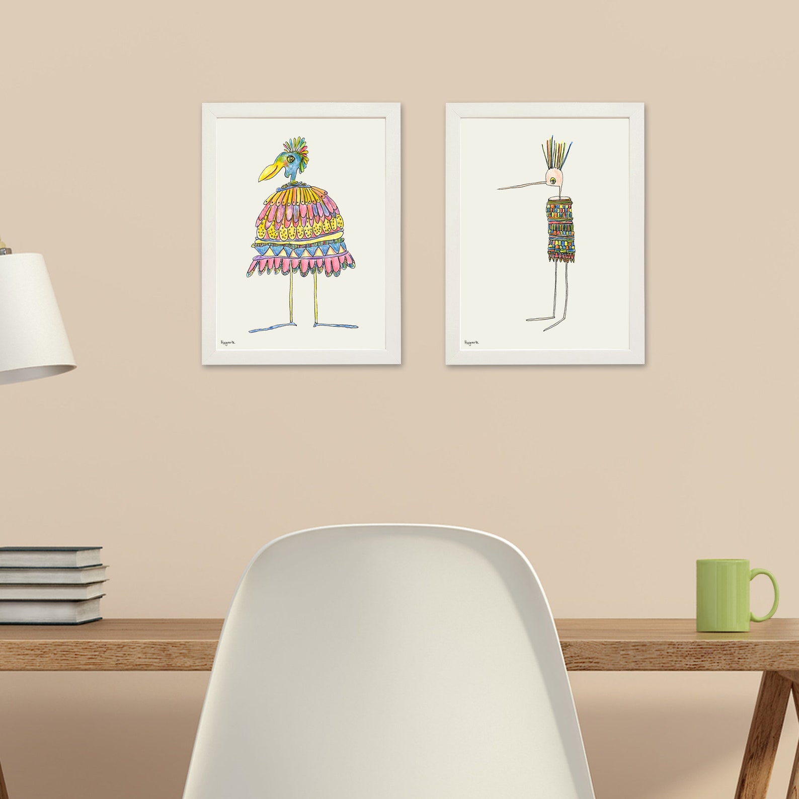 A4 Happy Birds Printcalled benji is Original Hand - Etsy