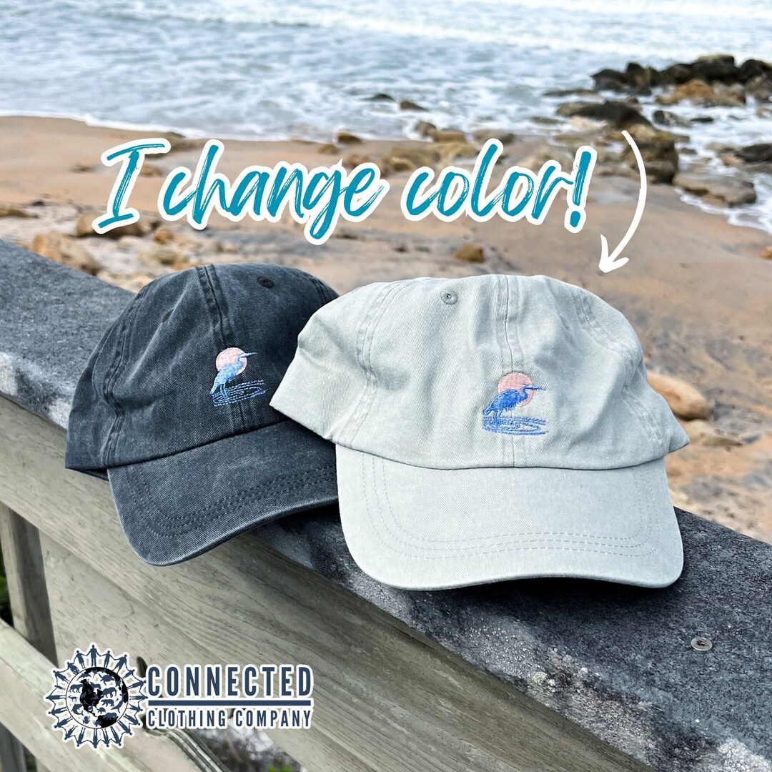 Blue Heron UV Embroidered Hat Ocean Conservation Gift Save the Oceans ...