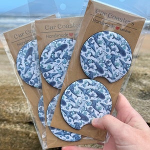 Sharks Car Coaster Set Shark Conservation Car Accessory Save the Ocean ...