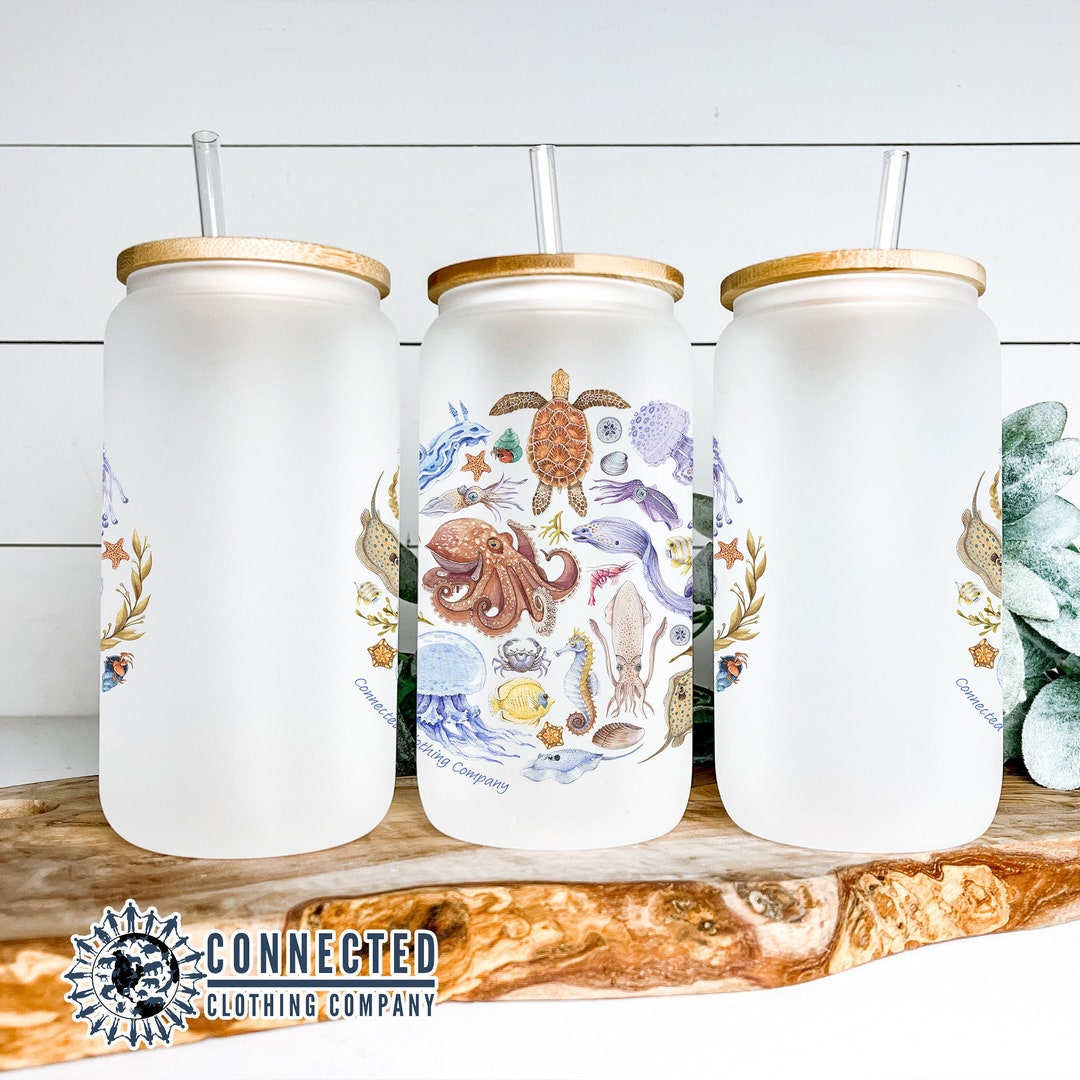 Ocean Sea Creatures Glass Can Marine Biology Gift Save the - Etsy